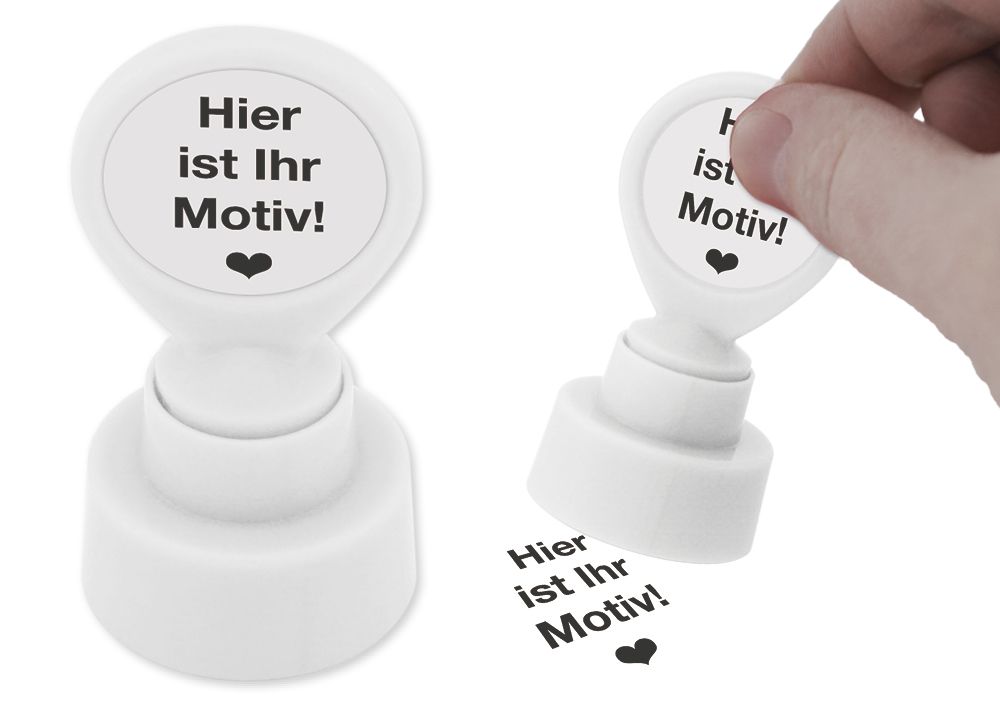 Individual-Siebdruck-Stempel, rund, 25 mm ø, schwarz | 62000